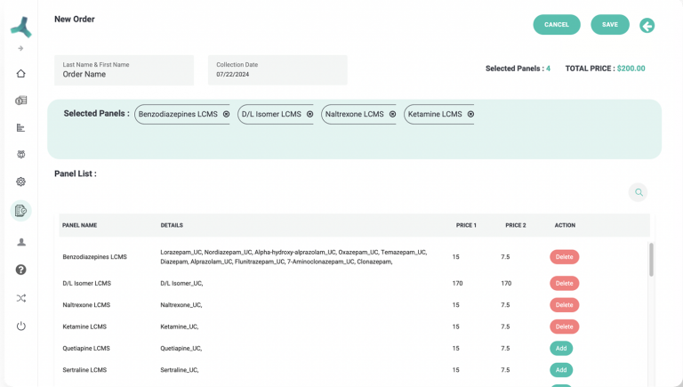 LCMS Confirmationtesting – Drug Court Information Management System