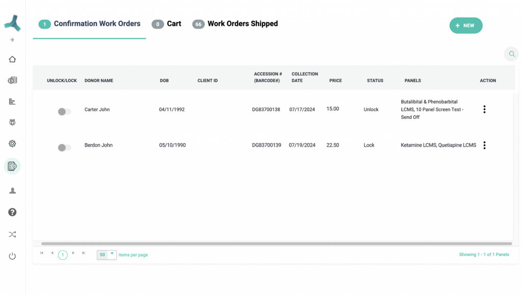 LCMS Confirmationtesting – Drug Court Information Management System