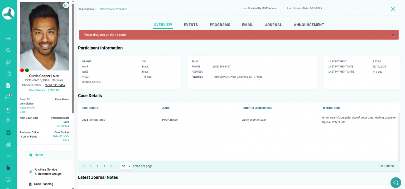 Drug Court Information Management System